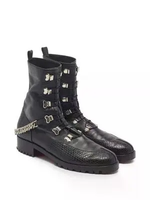 CHRISTIAN LOUBOUTIN Chain-strap Detail Combat Boots