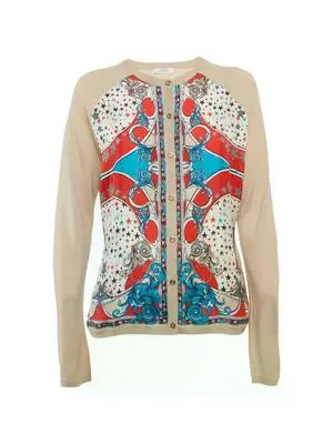 Versace Crew Neck Cardigan - Neutrals