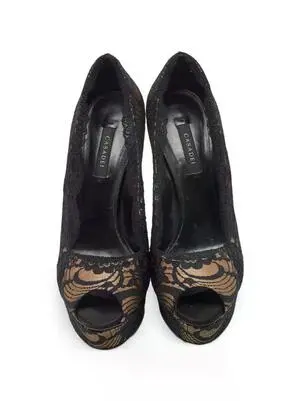 Casadei Lace Platform Peep-toe Stiletto Heels