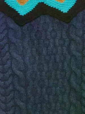 Fendi Cable Knit Boat Neck Sweater