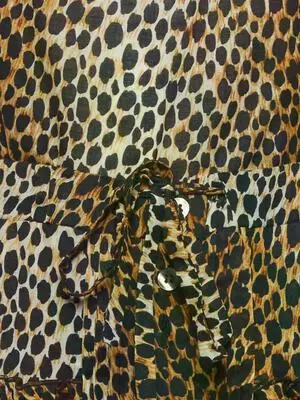 Dolce & Gabbana Leopard Print Long Sleeve Tiered Skirt Suit