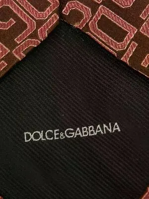 Dolce & Gabbana Dg-logo Jacquard Tie - Brown