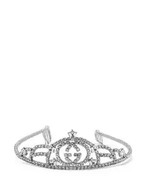 Gucci Gg Crystal-embellished Hair Band - Silver