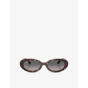 Ray-ban Rb2223 Oval-frame Acetate Sunglasses - Brown