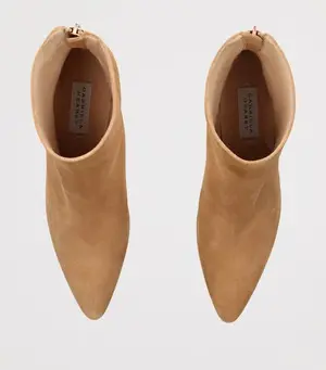 Gabriela Hearst Suede Clayton Ankle Boots - Beige