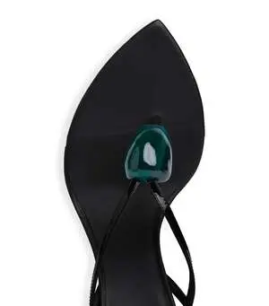 Alaïa Leather Invisible Jewel Wedge Sandals