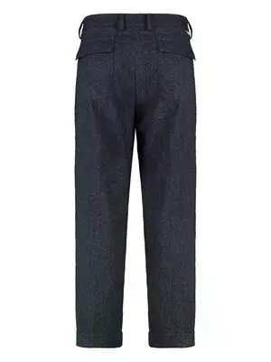 PAOLO PECORA Navy Pleated Trousers