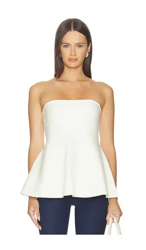 ALIGNE Amy Knitted Bandeau Peplum Top - Ivory