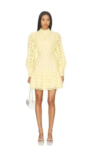 Bardot Remy Spot Lace Mini Dress - Yellow