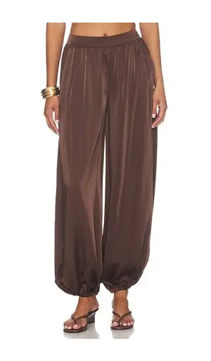 Bardot Nikola Satin Balloon Pant - Brown