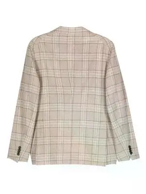 Tagliatore Virgin-wool-blend Checked Blazer - Neutrals