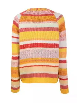 THE ELDER STATESMAN V-neck Striped Cashmere Cardigan