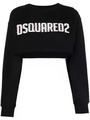 Dsquared2 Cropped Logo Sweatshirt - Black