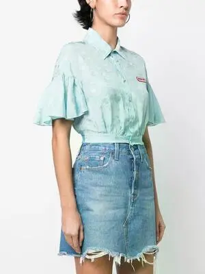 Dsquared2 Floral Jacquard Cropped Shirt