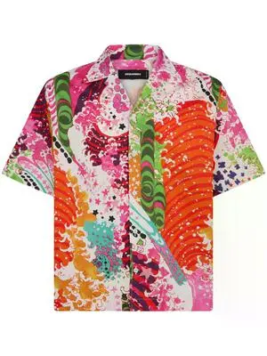 Dsquared2 Graphic-print Short-sleeve Shirt - Multicolour