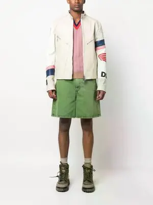 Dsquared2 Logo-patch Leather Biker Jacket