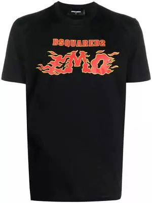 Dsquared2 Graphic-print Cotton T-shirt - Black