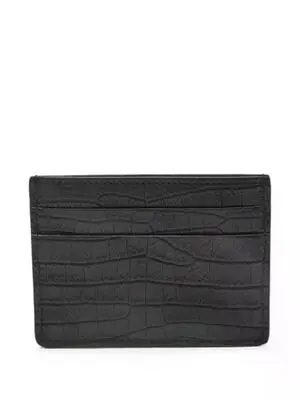 GIUSEPPE ZANOTTI Croc-embossed Leather Cardholder - Black
