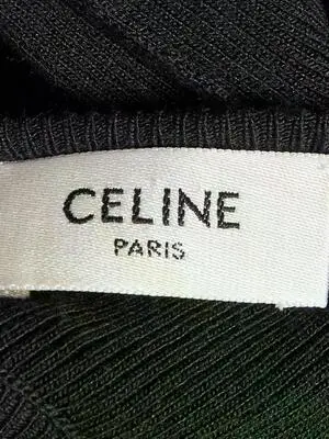 Celine Ribbed Heart-shaped Open-back Long-sleeve Top
