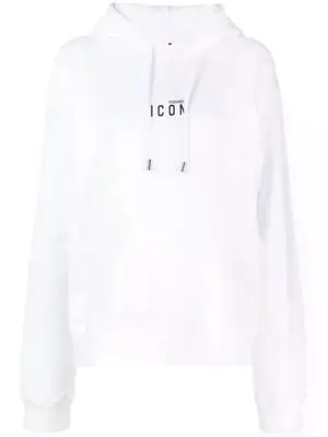 Dsquared2 Logo Print Cotton Hoodie - White