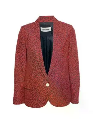 Zadig&Voltaire Leopard-jacquard Single-breasted Blazer - Red