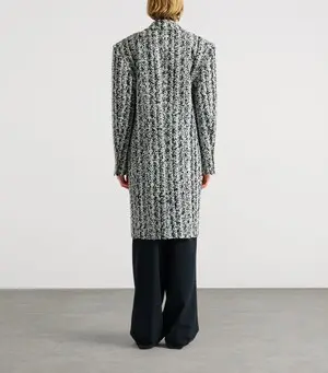 Balmain Double-breasted Tweed Overcoat