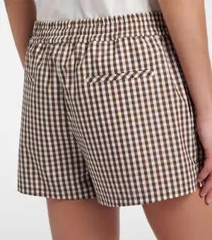 Valentino Garavani Gingham Cotton Poplin Shorts - Brown
