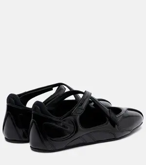 Attico Floor 01 Patent Leather Ballet Flats - Black