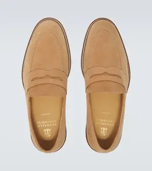 Brunello Cucinelli Suede Penny Loafers