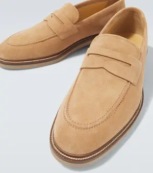 Brunello Cucinelli Suede Penny Loafers