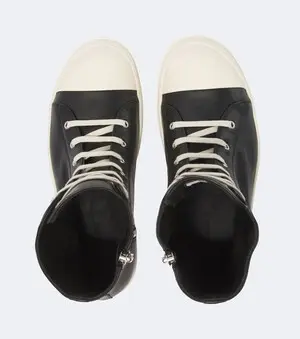 Rick Owens Jumbolace Leather High-top Sneakers