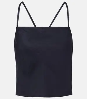 LESET Daniel Open-back Crop Top - Blue