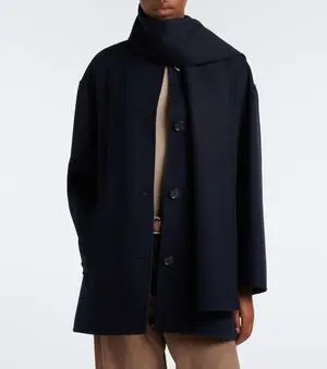 Max Mara Scarf Detail Virgin Wool Coat