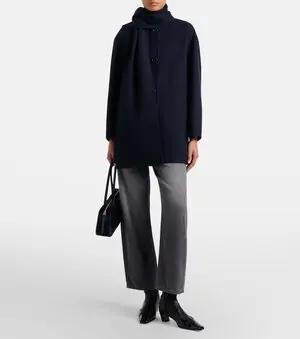 Max Mara Scarf Detail Virgin Wool Coat