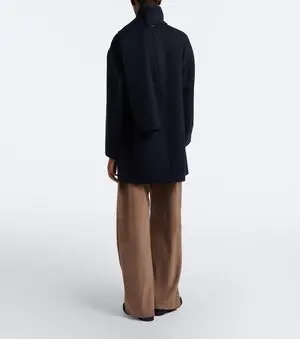 Max Mara Scarf Detail Virgin Wool Coat