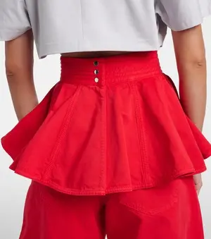 Alaïa Peplum Denim Belt - Red