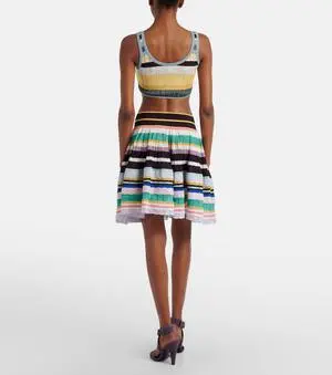 Alaïa Striped Knitted Miniskirt - Multicoloured