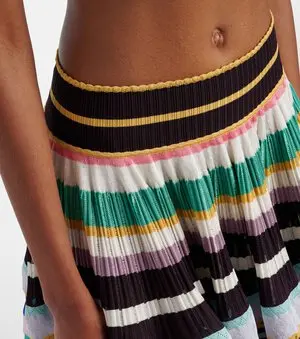 Alaïa Striped Knitted Miniskirt - Multicoloured