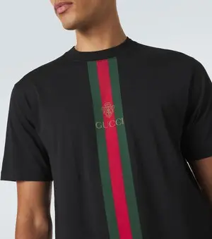 Gucci Web Stripe Cotton Jersey T-shirt