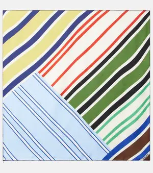 Loewe Striped Silk Twill Scarf Multicoloured