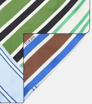 Loewe Striped Silk Twill Scarf - Multicoloured