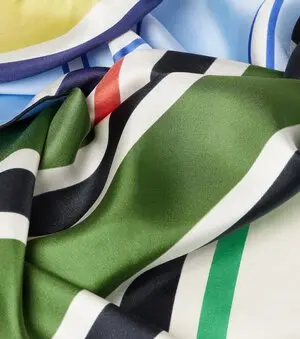 Loewe Striped Silk Twill Scarf - Multicoloured