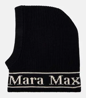 Max Mara Logo Wool Balaclava - Black