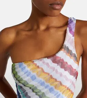 Missoni Zigzag One-shoulder Swimsuit - Multicoloured