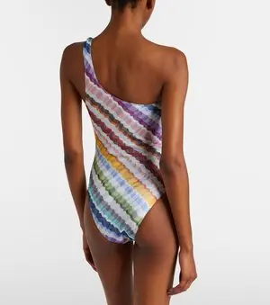 Missoni Zigzag One-shoulder Swimsuit - Multicoloured