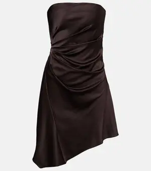 Staud Adriana Draped Silk-blend Minidress