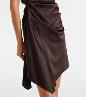 Staud Adriana Draped Silk-blend Minidress