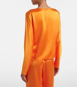 LESET Barb Satin Top - Orange