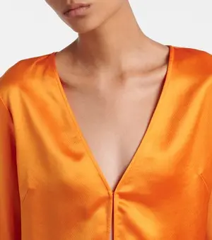 LESET Barb Satin Top - Orange