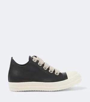 Rick Owens Jumbolace Leather Low-top Sneakers - Black